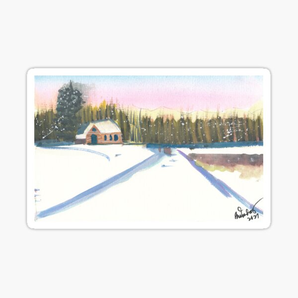 "snowfall on farm" Sticker by dettewindsor | Redbubble