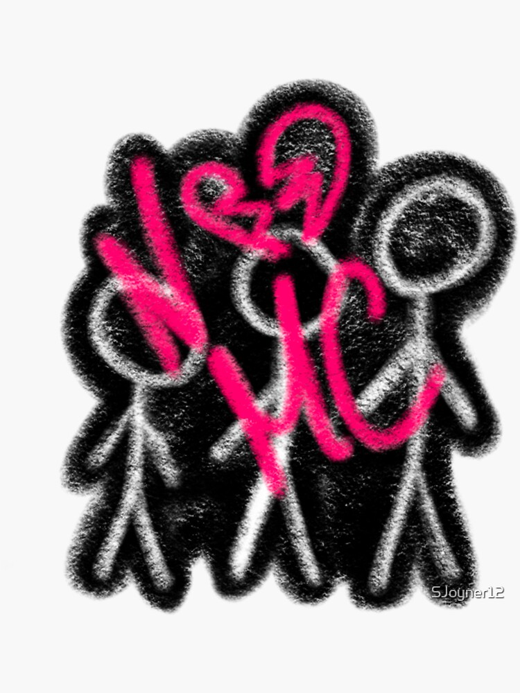 "No Love for the Middle Child logo and stick figures" Sticker by ...