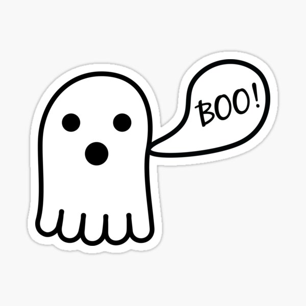 "Cute Ghost - Boo!" Sticker by FoggyBreeze | Redbubble