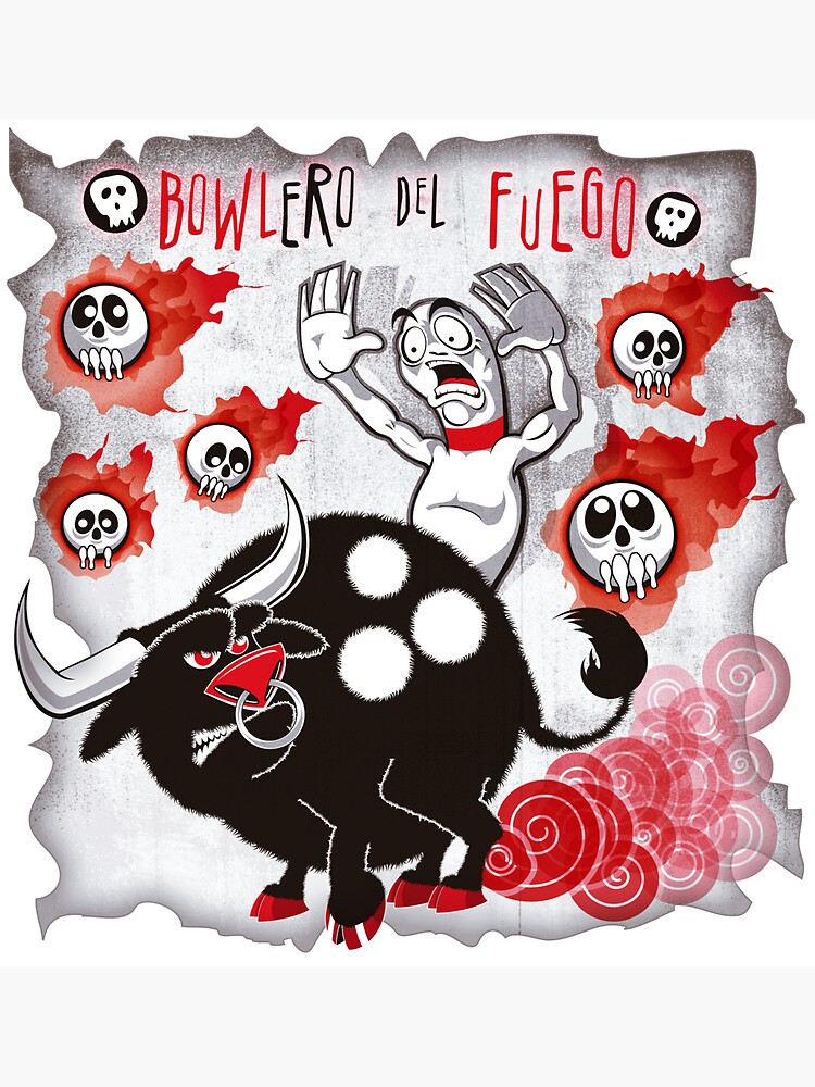 "Bowlero Del Fuego " Sticker by ThinkTankStudio | Redbubble
