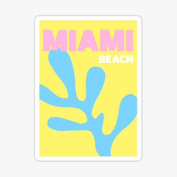 "Miami Beach " Sticker by SaraAndMisc | Redbubble