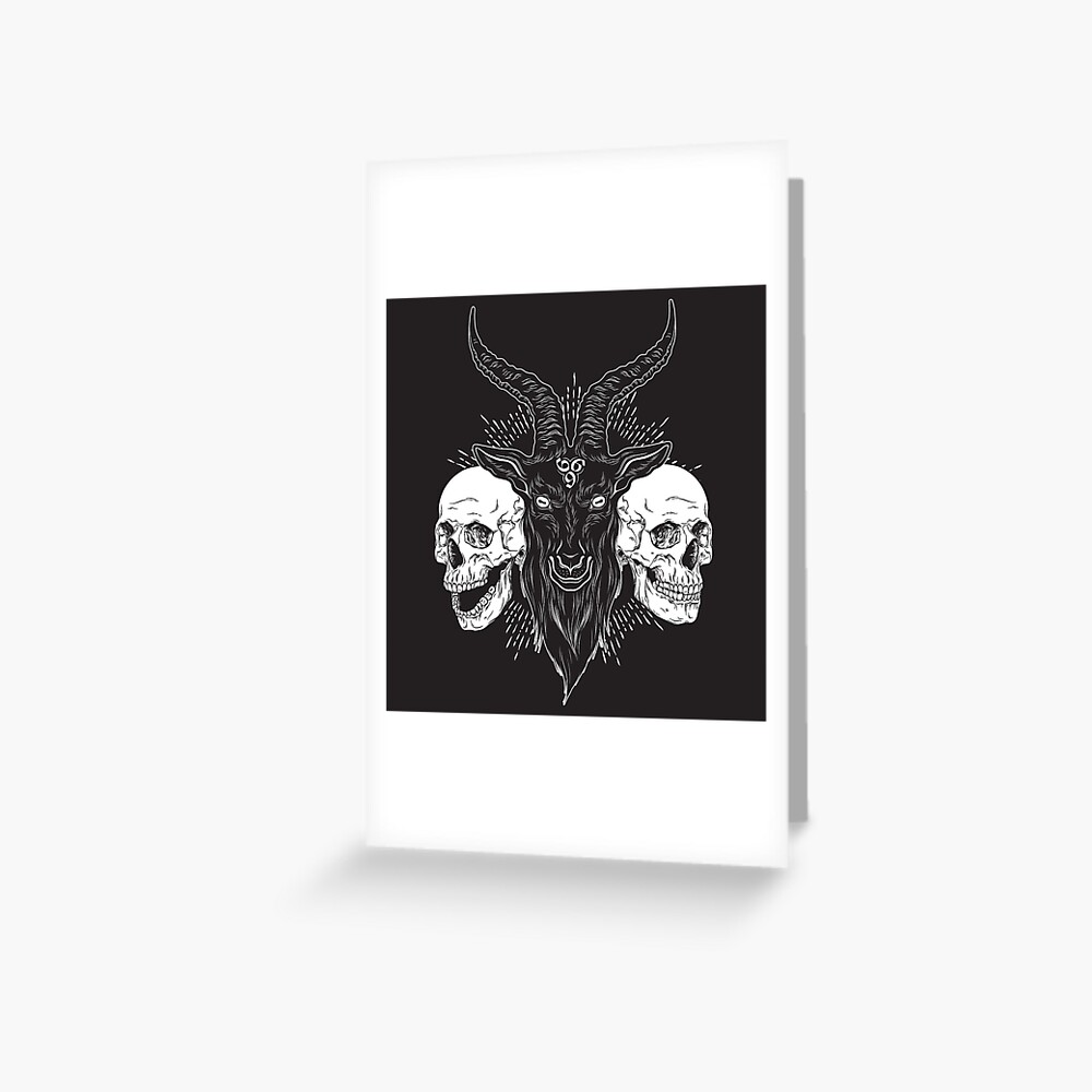 "666 Vector Goat Skull (Satanist Symbol)" Greeting Card by Jhowziin ...