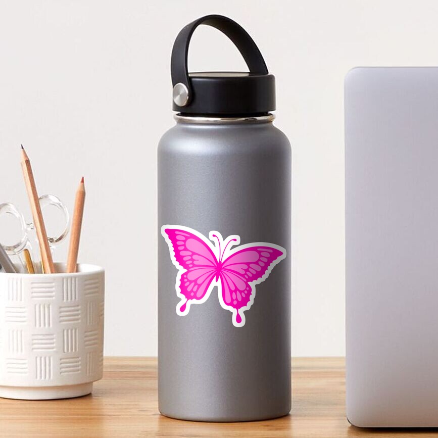 "Pink butterfly" Sticker by hopeflovell | Redbubble