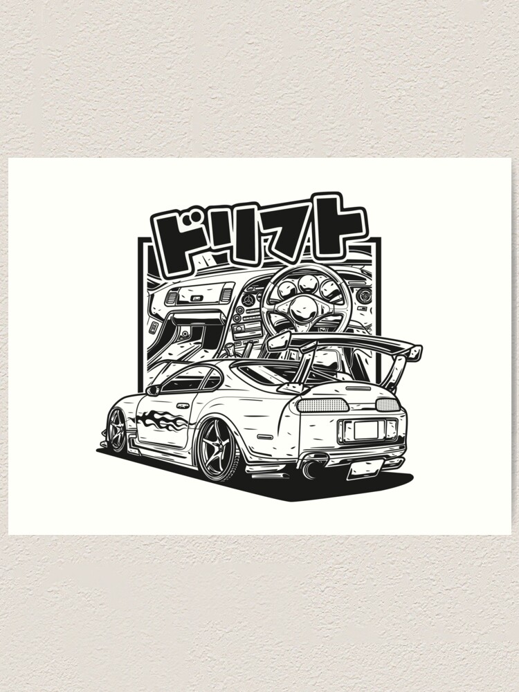 "Toyota Supra MK4 In Cartoon" Art Print for Sale by TrilogyMerch ...