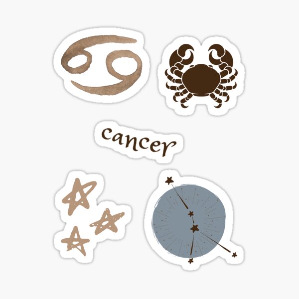 "Cancer Astrology Sticker Pack" Sticker by Cheeze4lyfe | Redbubble