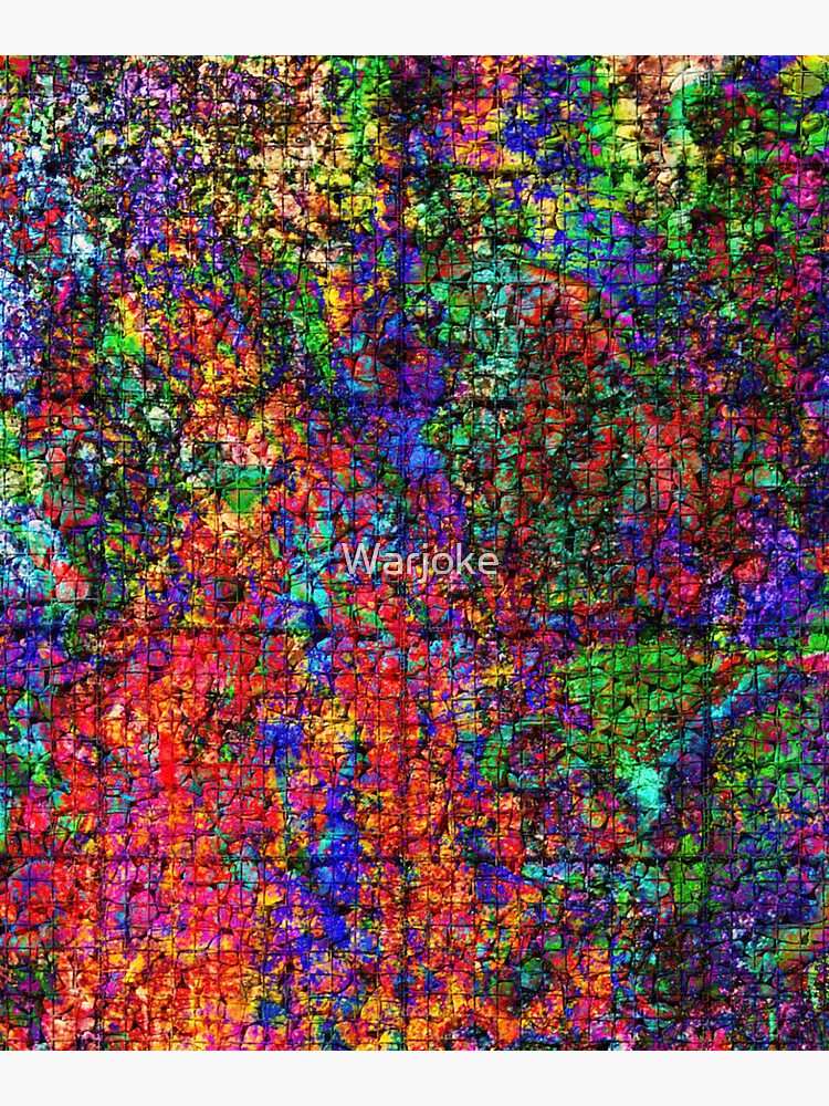 "Trippy Rainbow Tiles earthy fractal art" Sticker by Warjoke | Redbubble