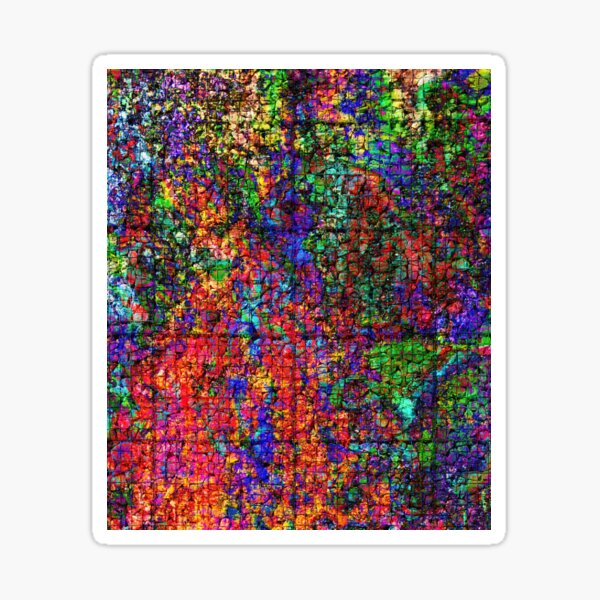 "Trippy Rainbow Tiles earthy fractal art" Sticker by Warjoke | Redbubble