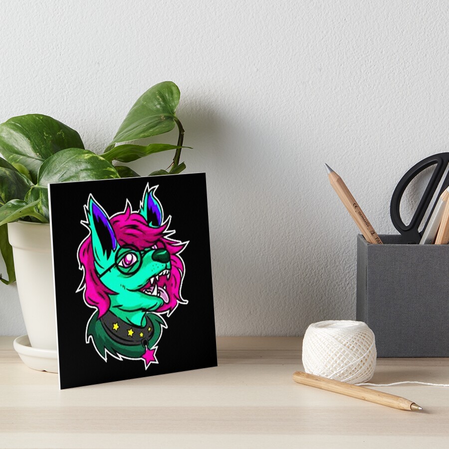 "Emo Punk Rock Wolf Furry Fursona" Art Board Print by karmonoaji ...
