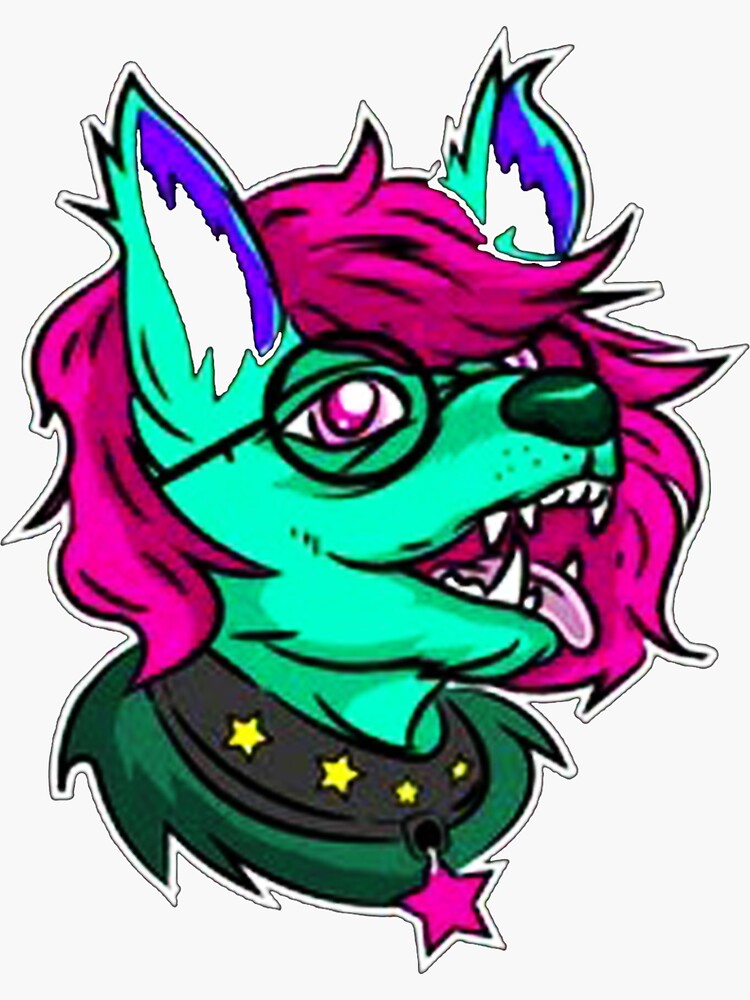 "Emo Punk Rock Wolf Furry Fursona" Sticker for Sale by karmonoaji ...