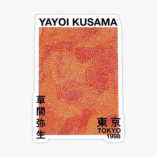 "Yayoi Kusama Orange Red Tokyo 1998" Sticker by kristinbaer7 | Redbubble