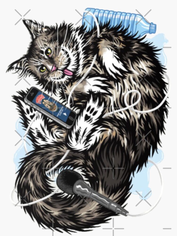 "Greg the cat!!" Sticker for Sale by ICOAHEnding | Redbubble