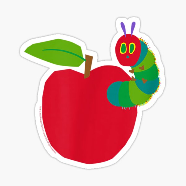 "Eric Carle Caterpillar In Apple" Sticker for Sale by DanielaVogel ...