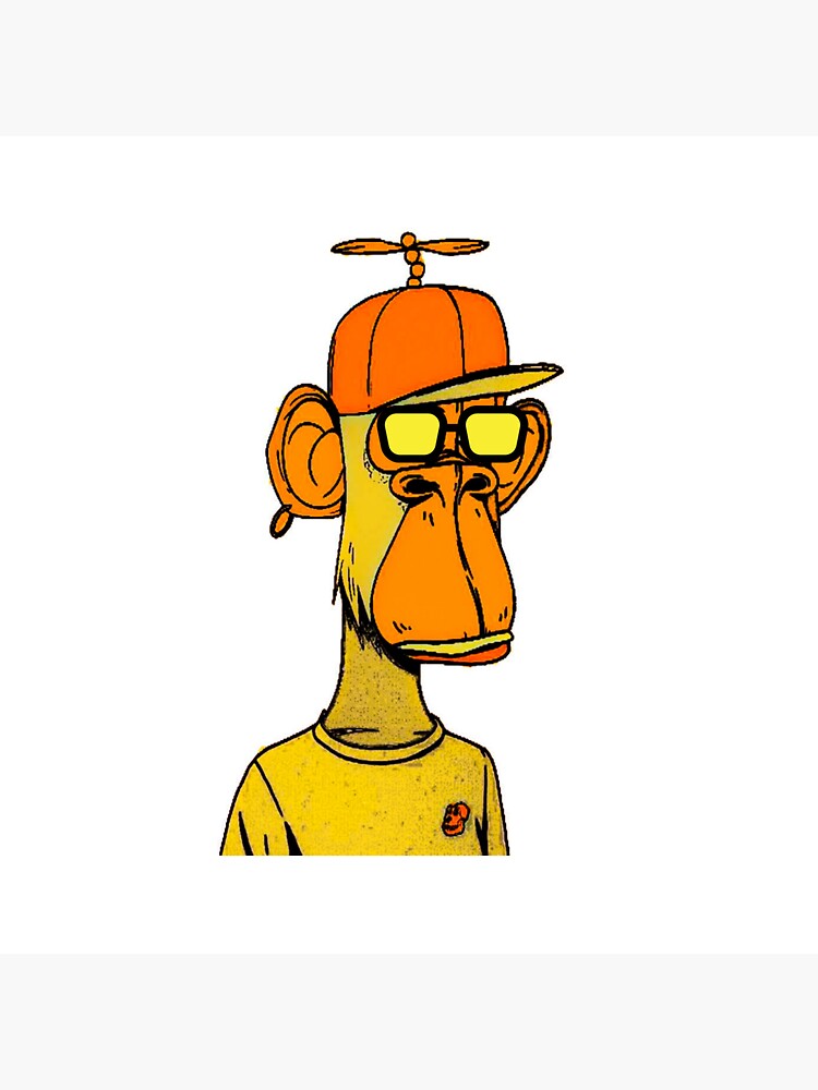 "Monkey NFT Design wearing glasses with Yellow And Orange colours ...