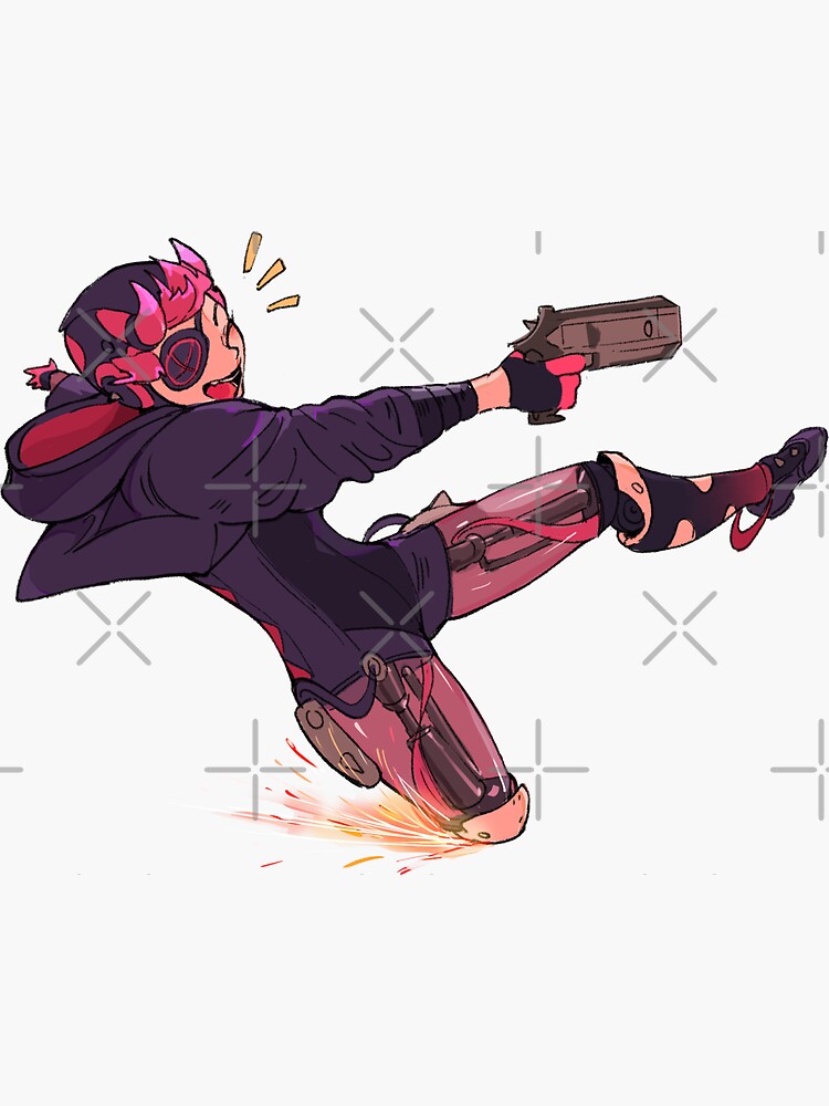 Wattson Cyberpunked Sliding Apex Legends Sticker By Fugu Chef