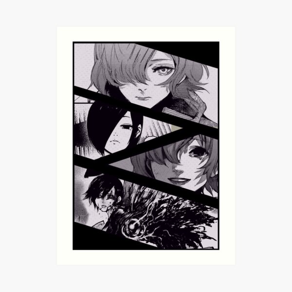 "Touka Kirishima Tokyo Ghoul Tokyo Guru Manga Panel Design" Art Print ...