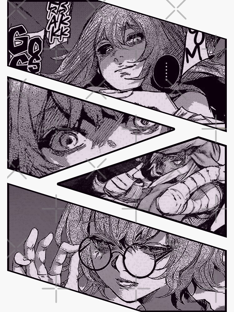 "Eto Yoshimura Tokyo Ghoul Tokyo Guru Manga Panel Design" Sticker for ...