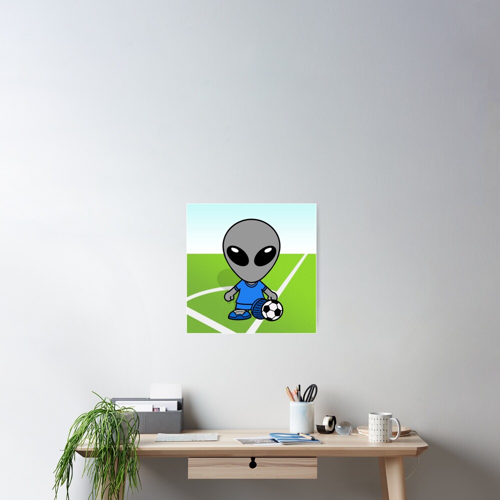 "Alien Playing Football / Soccer " Poster for Sale by SpaceAlienTees ...