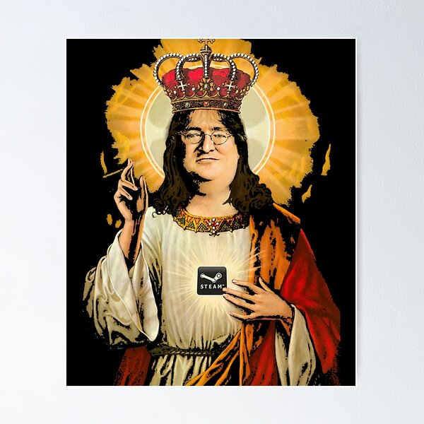 "Our Lord Gaben . Essential ." Poster for Sale by michelleeir | Redbubble