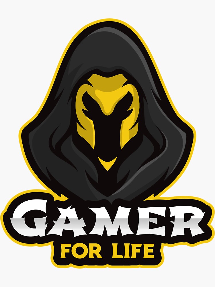 "Gamer for Life with Hooded Ninja Fighter" Sticker by PRIVARSHU | Redbubble