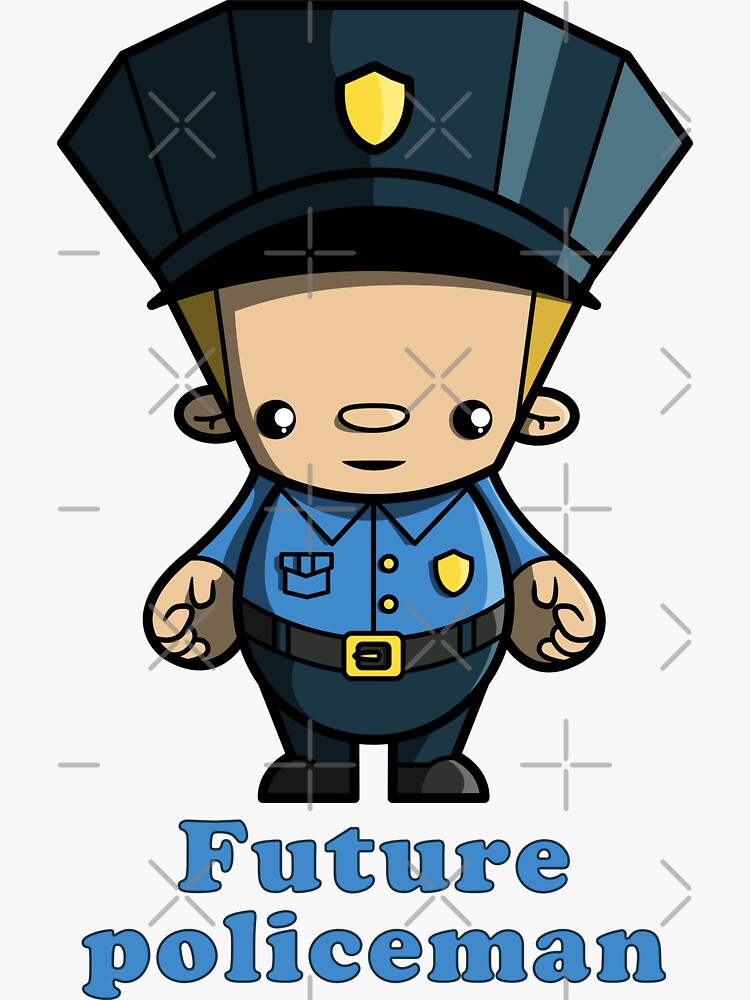 "Policeman cartoon" Sticker for Sale by Mousi | Redbubble