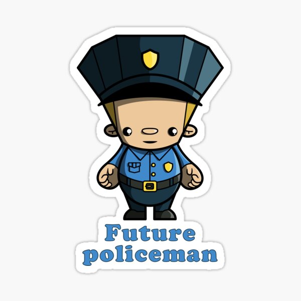 "Policeman cartoon" Sticker for Sale by Mousi | Redbubble