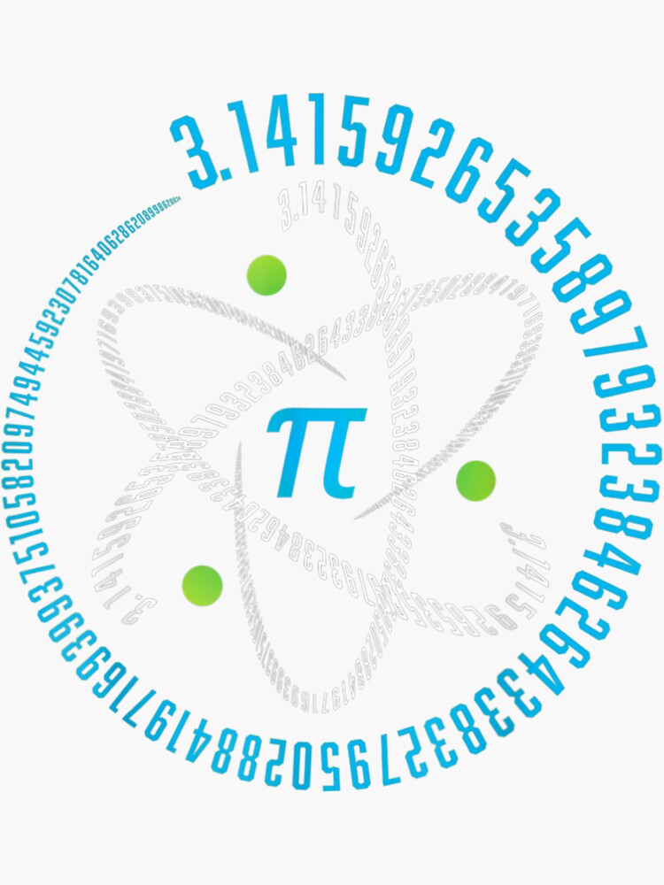 "Atom Pi Math Science STEM Gift 3.14 Pi Day" Sticker by DanielMorris36 ...