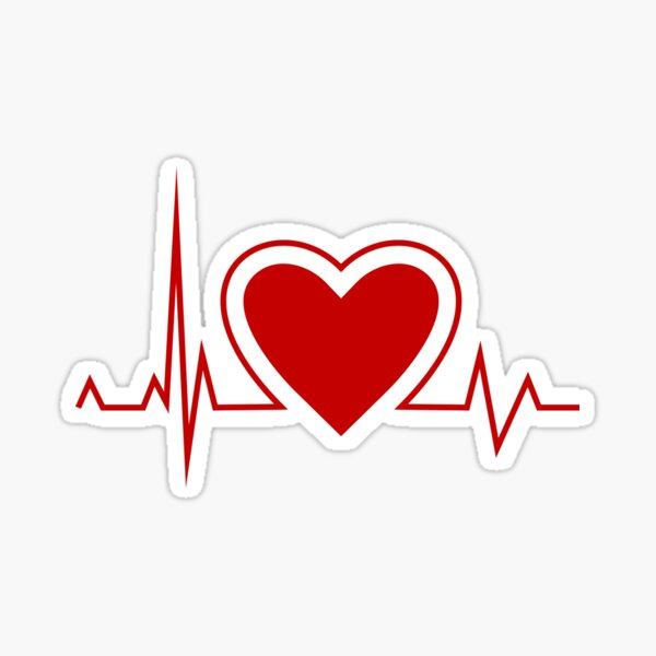 " Simple Heart Rate with Heart Illustration " Sticker by X-Trends ...