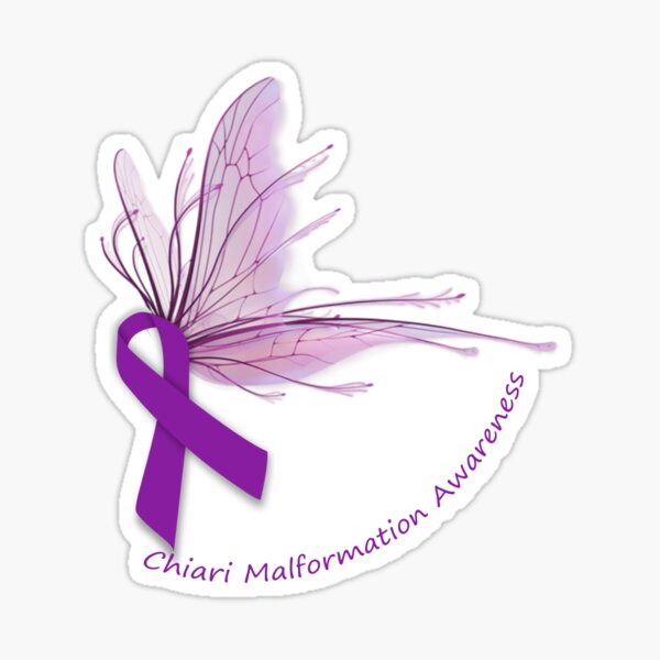 "Purple Butterfly ribbon Chiari Malformation Awareness" Sticker by ...