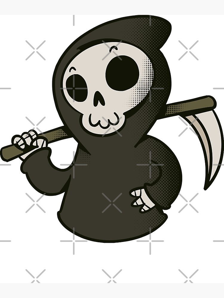 "Chibi Cartoon Death with Scythe" Art Print for Sale by Kautzer146 ...