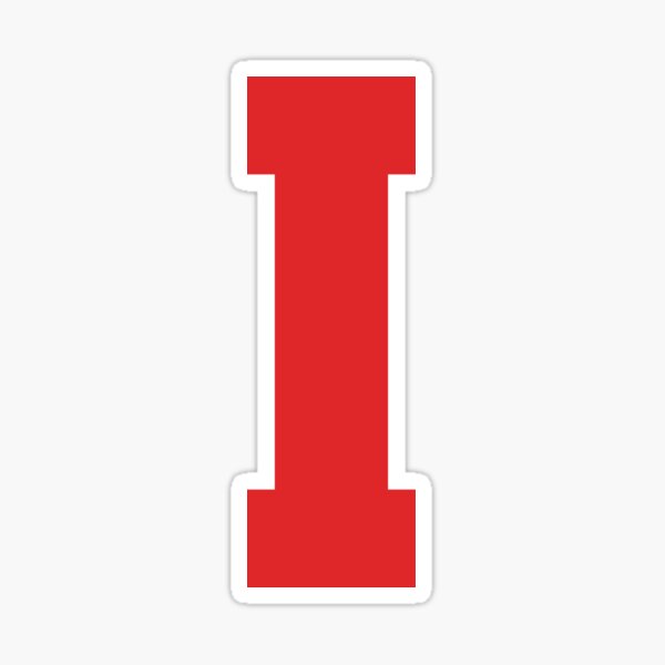 "Alphabet, Red I, Sports letter I" Sticker for Sale by TheCultStuff ...