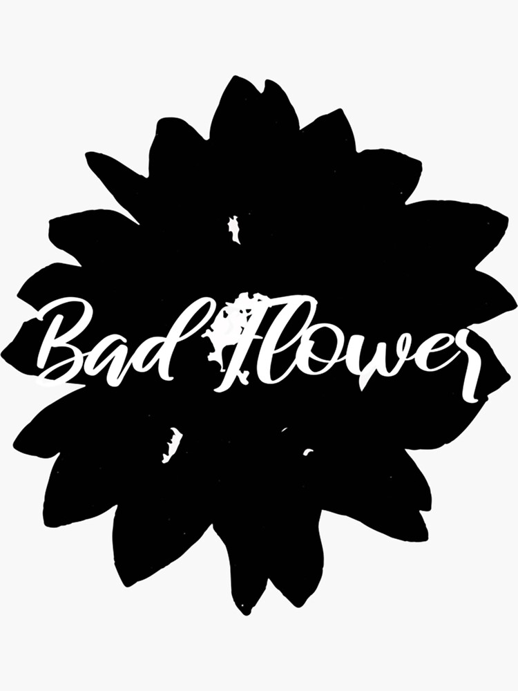 "Badflower ,black flower,mood black " Sticker by Clark2023 | Redbubble