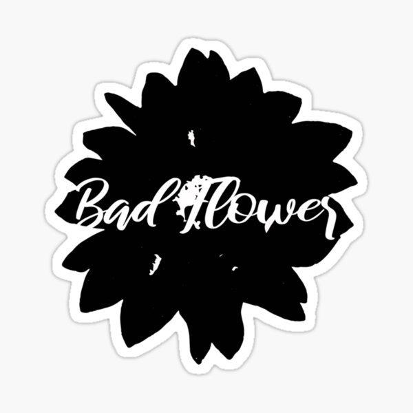 "Badflower ,black flower,mood black " Sticker by Clark2023 | Redbubble