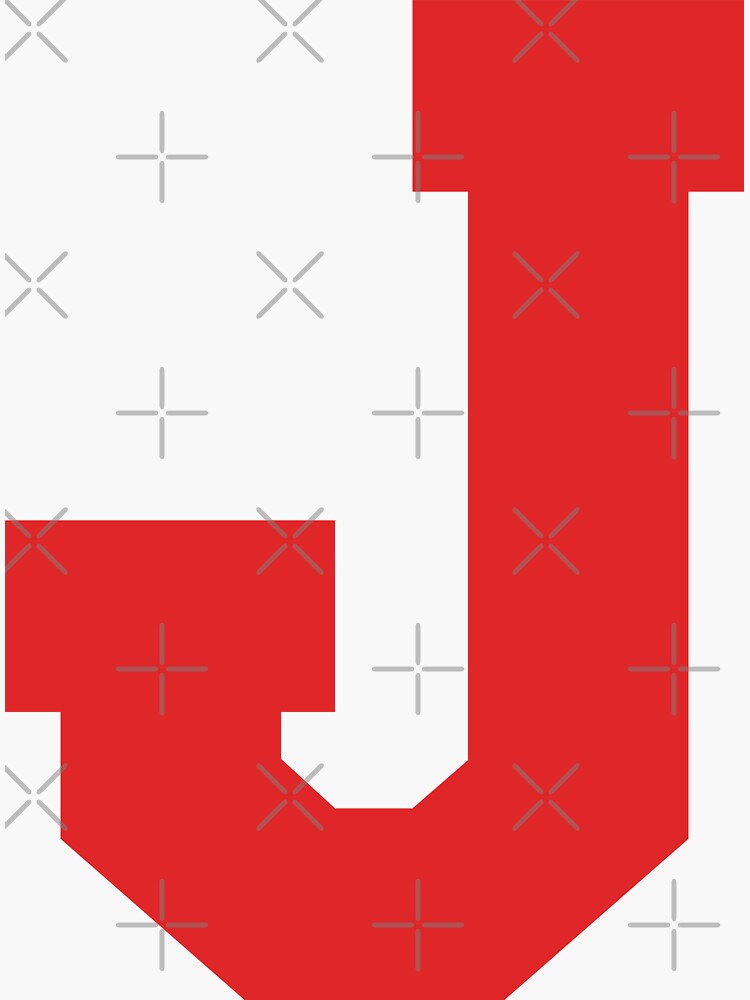 "Alphabet, Red J, Sports letter J" Sticker by TheCultStuff | Redbubble