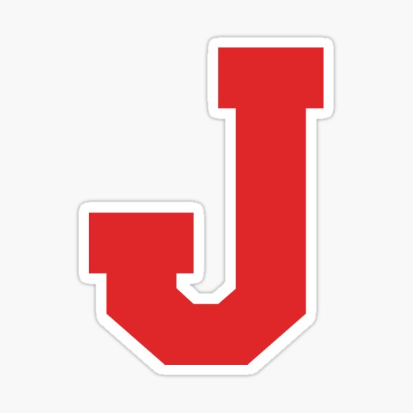 "Alphabet, Red J, Sports letter J" Sticker by TheCultStuff | Redbubble