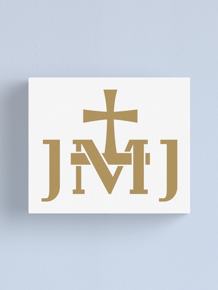 "JMJ Jesus Mary Joseph Insignia" Canvas Print for Sale by Beltschazar ...
