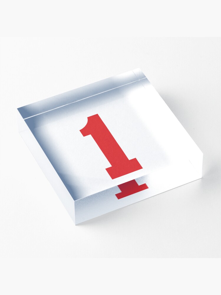 "Number 1, Red one, Sports number 1" Acrylic Block for Sale by ...