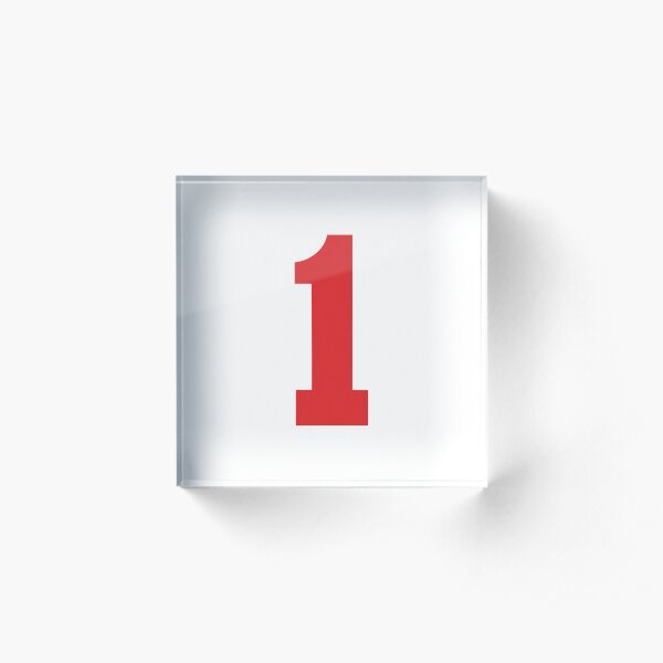 "Number 1, Red one, Sports number 1" Acrylic Block for Sale by ...