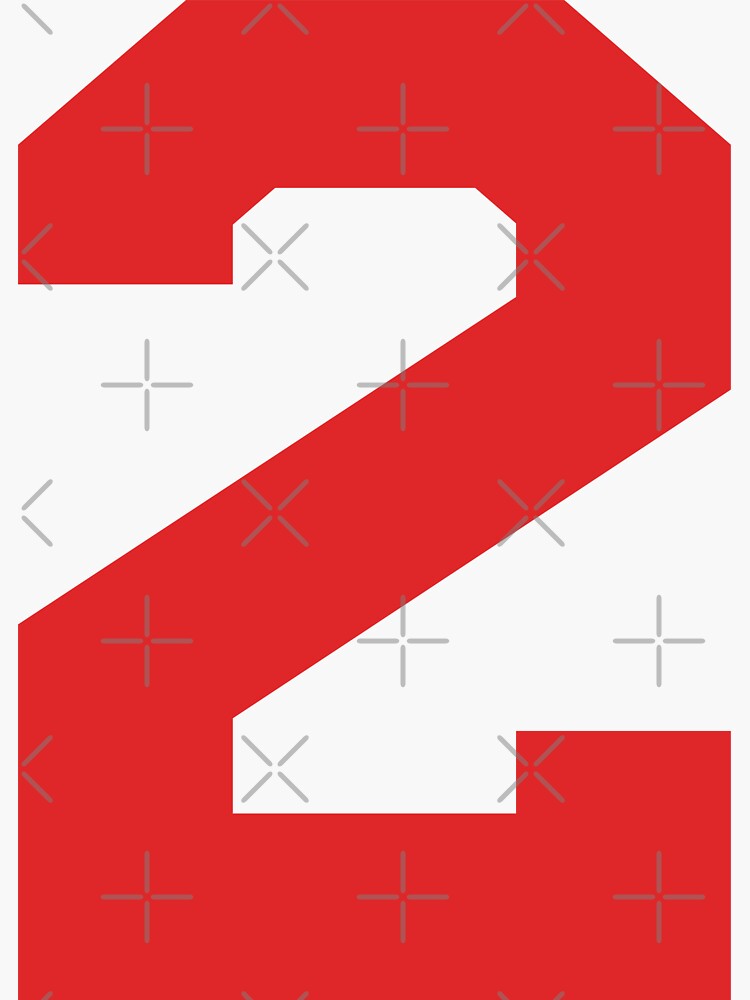"Number 2, Red two, Sports number 2" Sticker by TheCultStuff | Redbubble