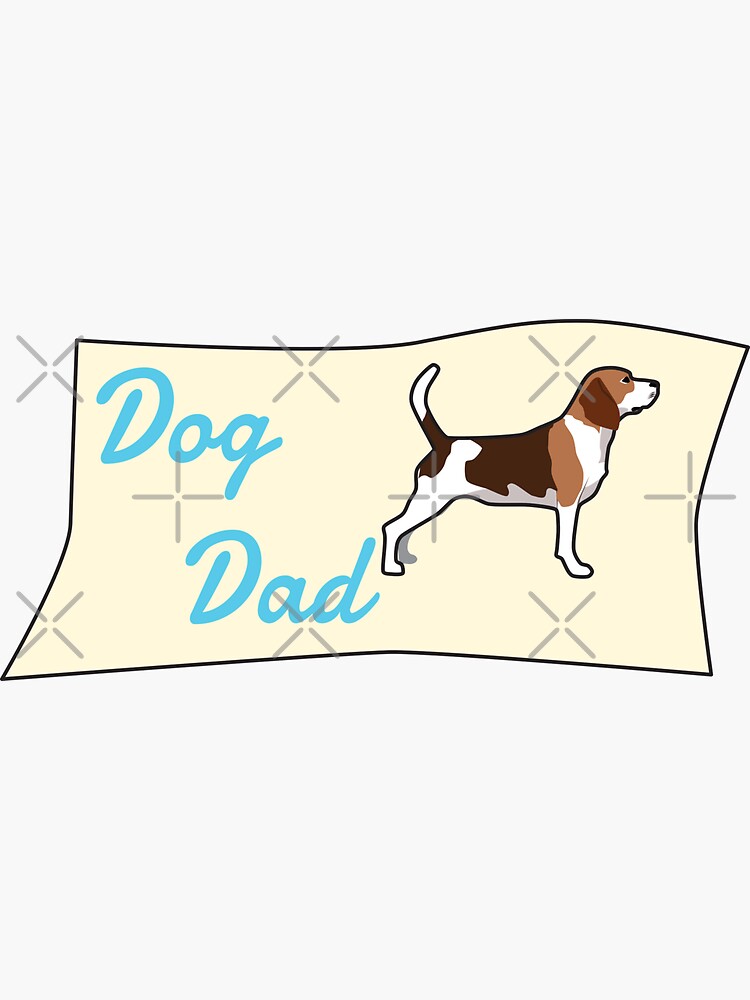 "Beagle Dog Dad Name Tag" Sticker by FuriusArt | Redbubble