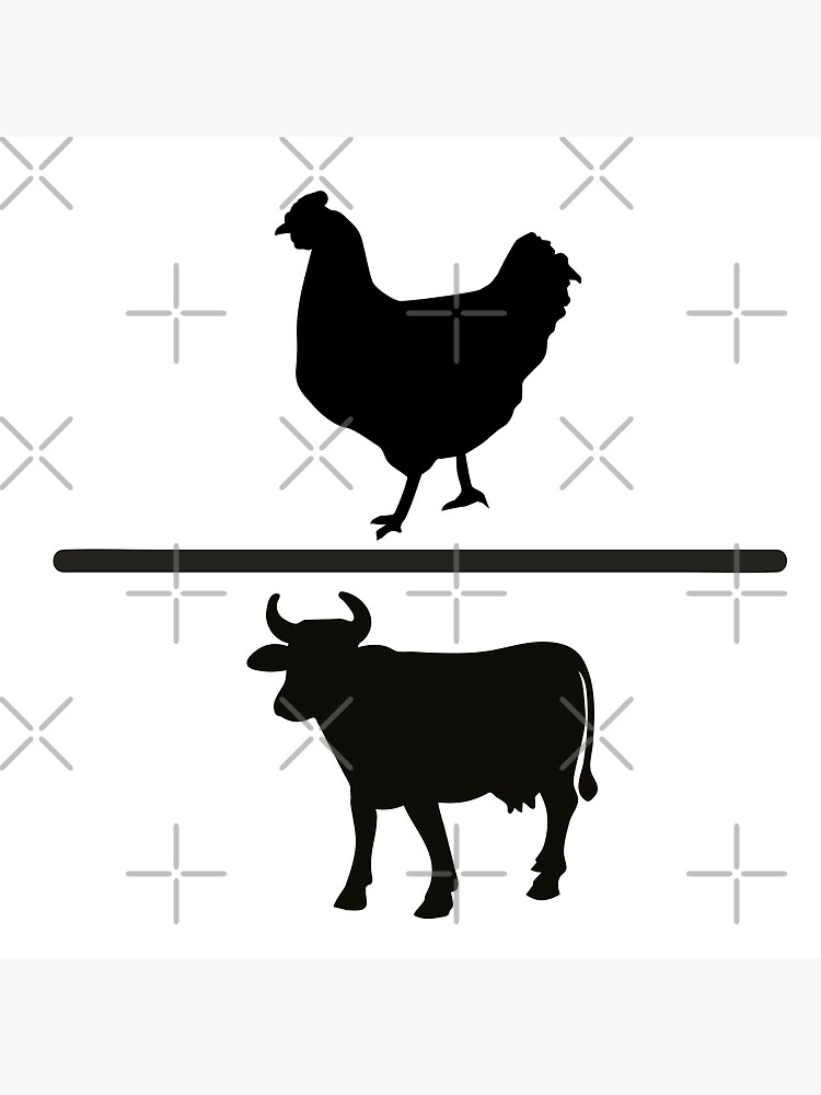 " Vintage Chicken Vs Cow Cool illustration " Poster by X-Trends | Redbubble