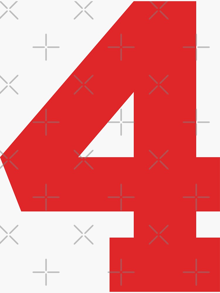 "Number 4, Red four, Sports number 4" Sticker for Sale by TheCultStuff ...