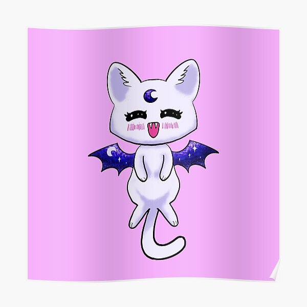 "Moon Cat" Poster for Sale by sewohayami | Redbubble