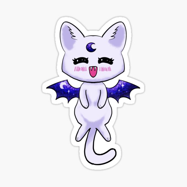 "Moon Cat" Sticker by sewohayami | Redbubble