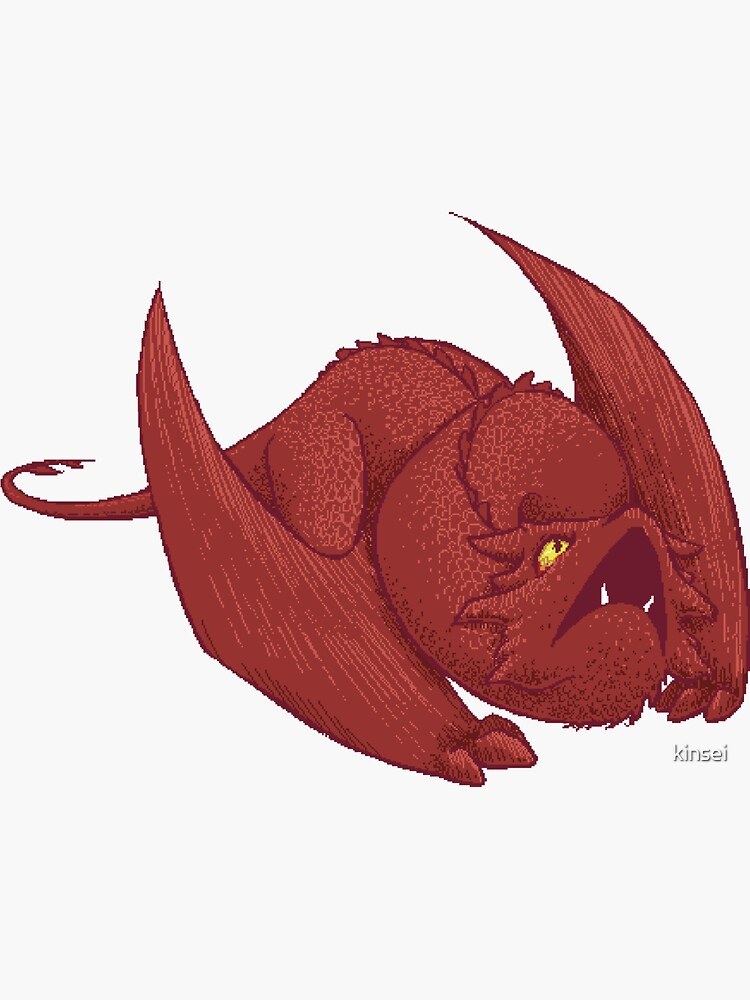 "Little Smaug - Pixel Dragon" Sticker for Sale by kinsei | Redbubble