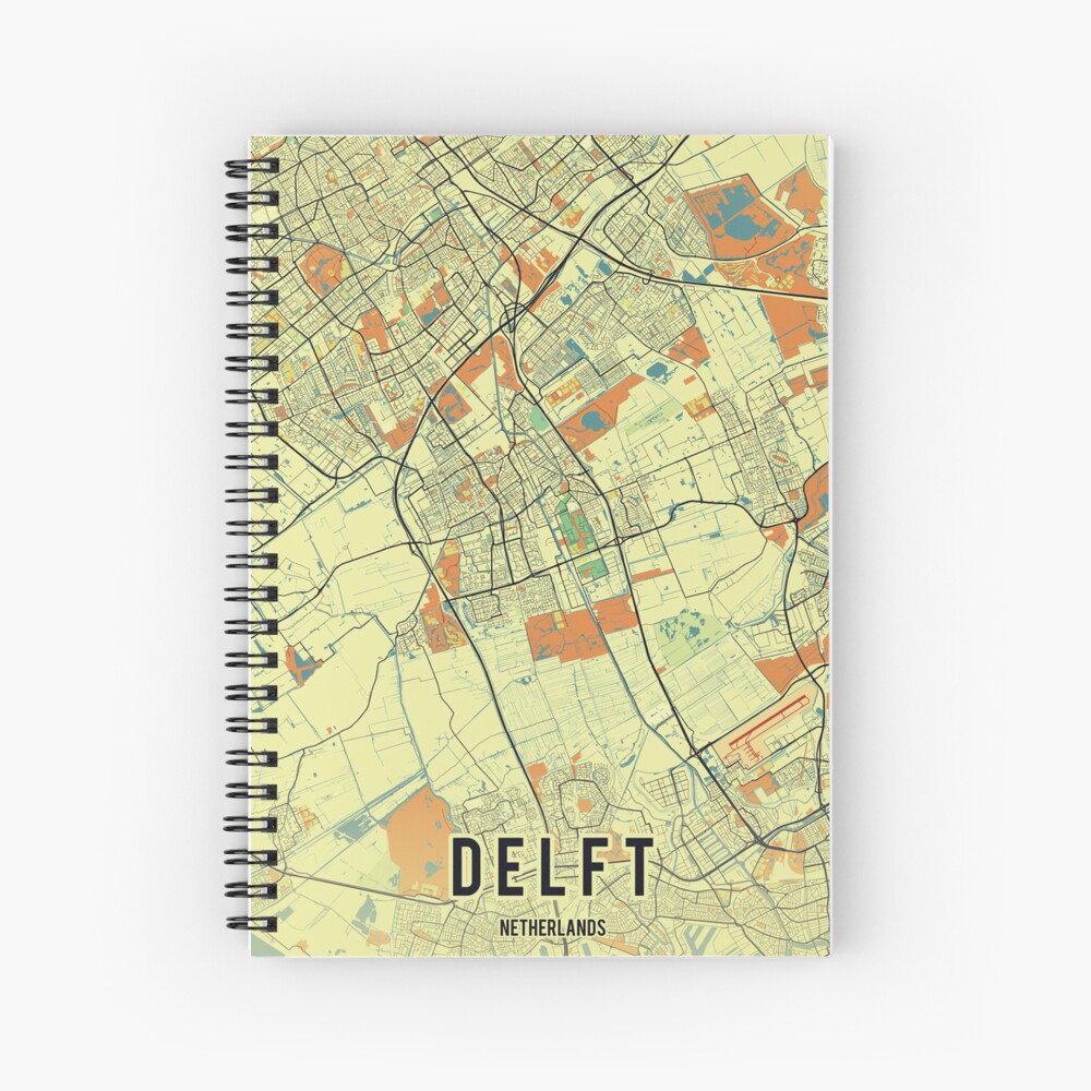 "Delft map netherlands - map printable gift for art deco" Greeting Card ...