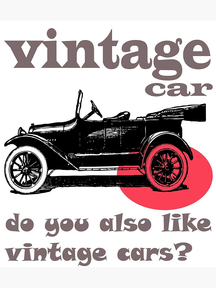 "classic vintage car typography illustration design" Poster for Sale by ...