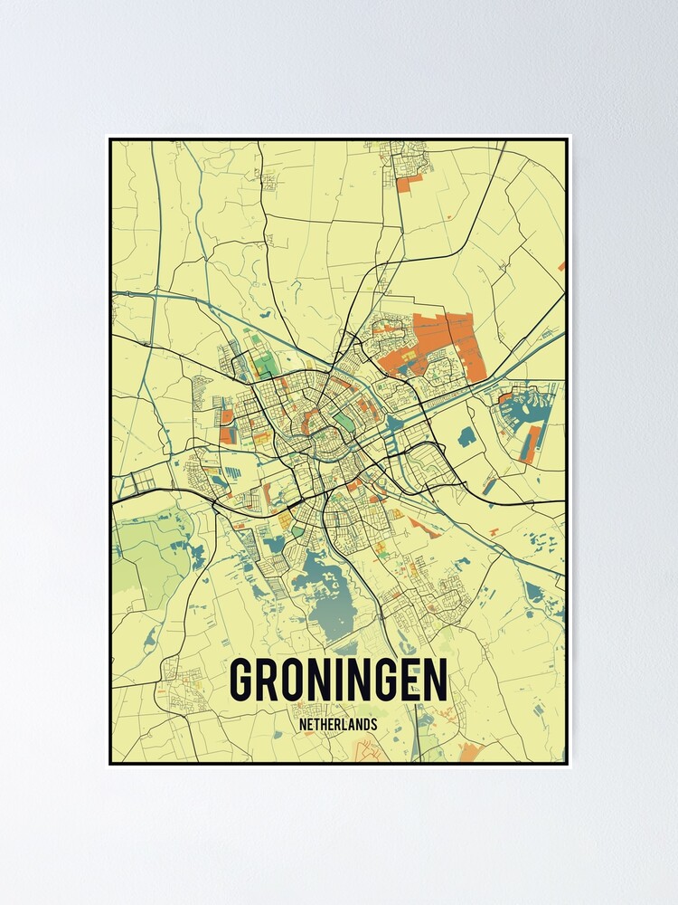 Póster «Mapa de Groningen imprimible - ideas de regalos de mapas y ...