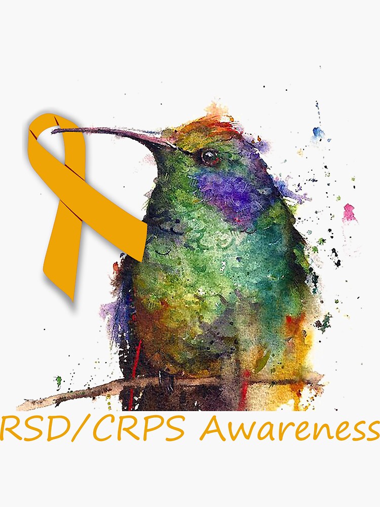 "RSD/CRPS Awareness orange bird ribbon " Sticker by AndrewHarmon ...
