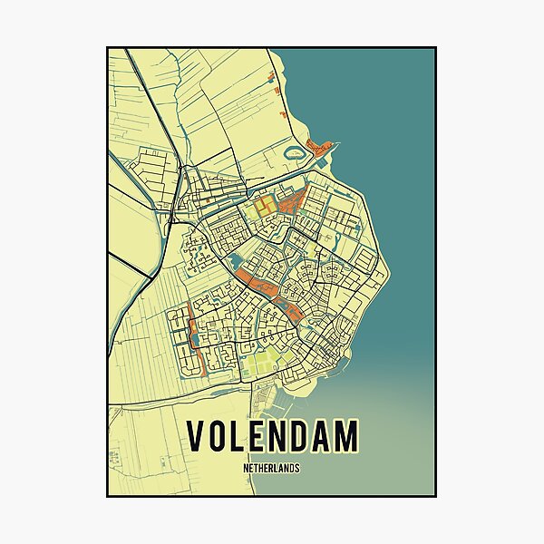 "Volendam netherlands map - map wall art custom" Photographic Print by ...