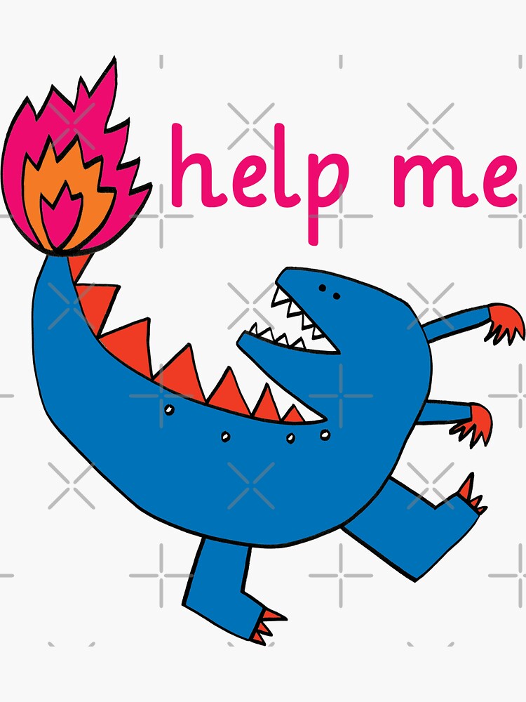 "help me" Sticker by taksoart | Redbubble